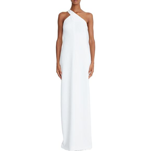 Halston Heritage | Dresses | Halston Womens Brianna Ivory Crepe One ...